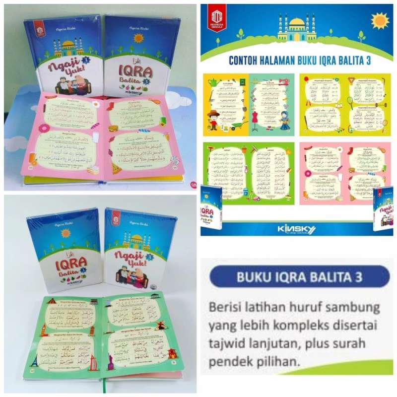 Promo Paket Buku Iqra Balita Boardbook Anti Air - Iqro Anak 1 Sampai 5 ...