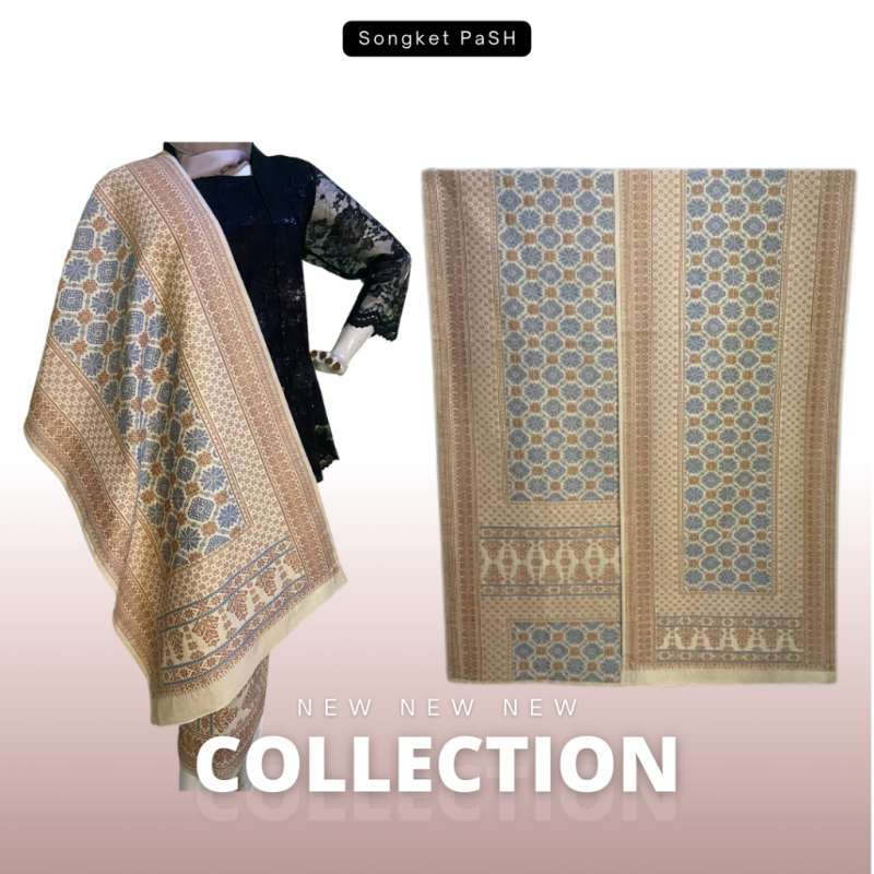 Jual Songket Pash - Songket Palembang Pewarna Alam 2 Warna Tenun Asli ...