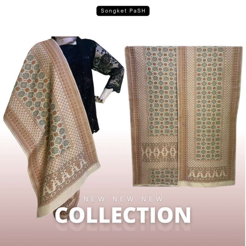 Jual Songket Pash - Songket Palembang Pewarna Alam 2 Warna Tenun Asli ...