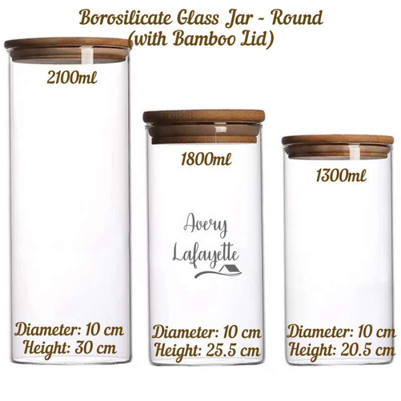 Promo Toples Kaca Besar Kedap Udara (1 Set 3 Ukuran 1300ml,1800ml,2100ml) Diskon 33% Di Seller ...