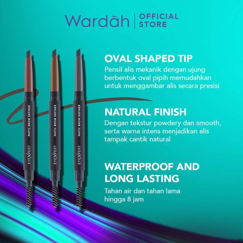Jual Wardah Eyexpert Matic Brow Definer-pensil Alis Anti Air Dan Tahan Lama - 02 Dark Brown Di ...