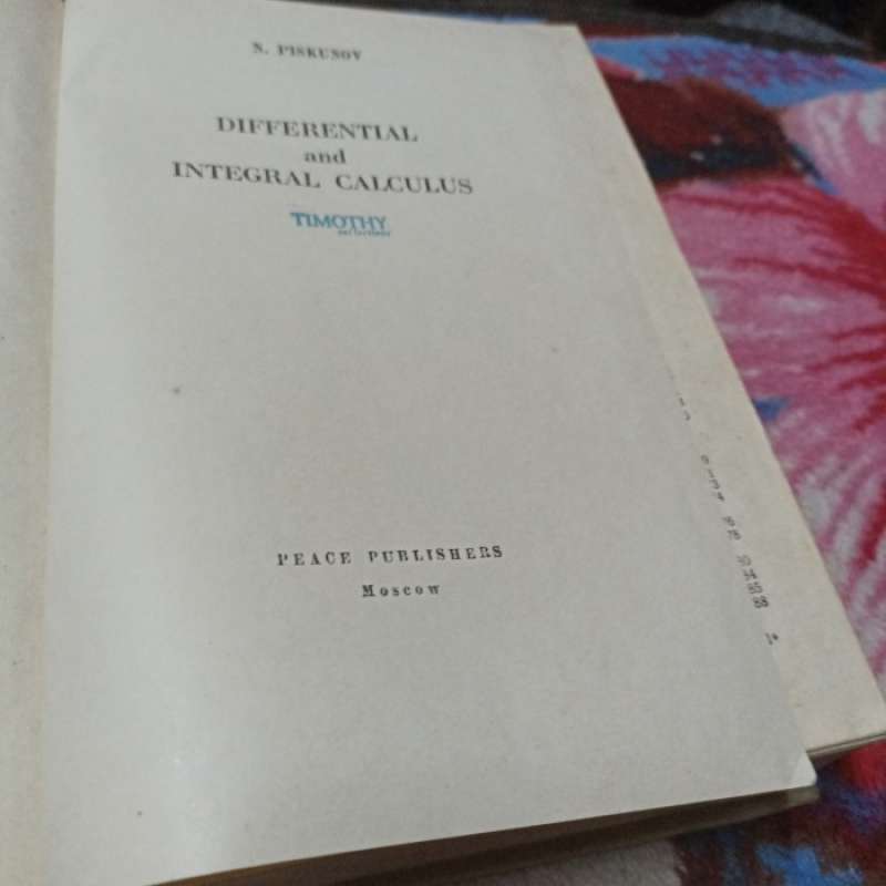 Jual Diffrential And Integral Calculus By N Piskunov Peace Publisher ...