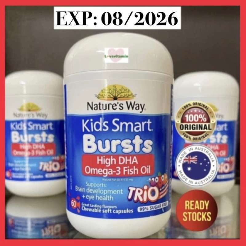 Promo Kids Smart Burst High Dha Omega 3 Fish Oil Trio 60 Capsules ...