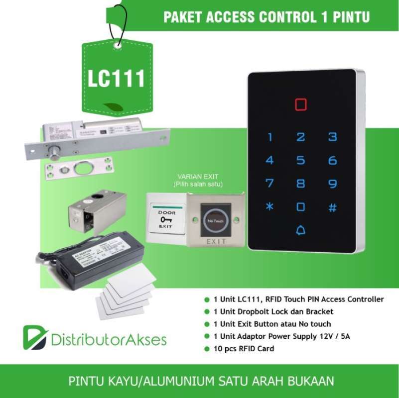 Promo Access Control Access Door Akses Drop Bolt Lock Rfid Card Pin ...