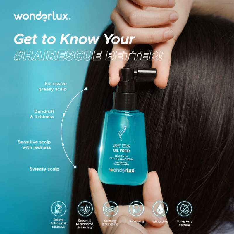 Jual Wonderlux Set The Oil Free! Sensitive & Oily Care Scalp Serum Di ...