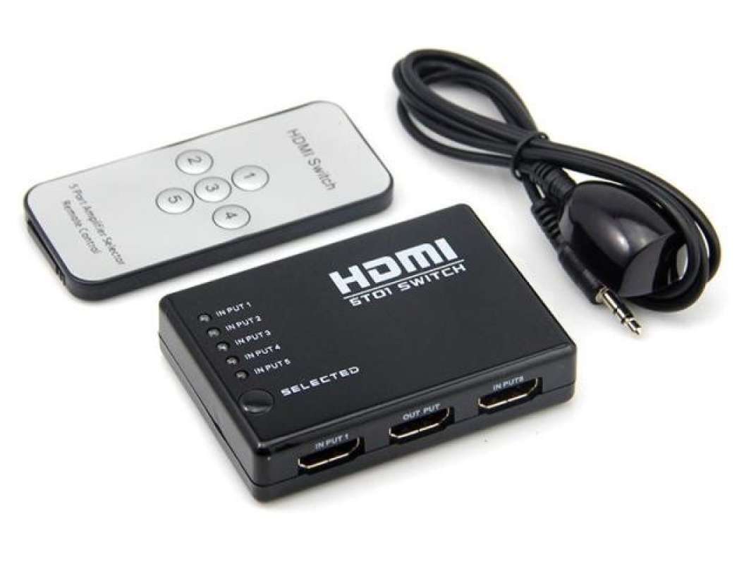 Promo Hdmi Switch Switcher 5 Input To 1 Output With Remote Ir Control ...