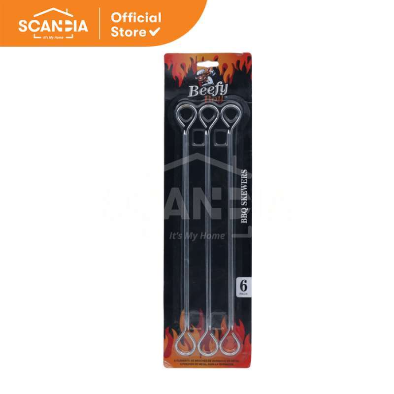 Jual Scandia Tusuk Sate Bbq Skewers Metal 26 Cm 6 Pcs/pack Silver ...