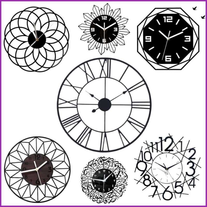 Promo 100% Produk Ori Jam Dinding Bulat Hexagon Minimalis Unik Romawi ...