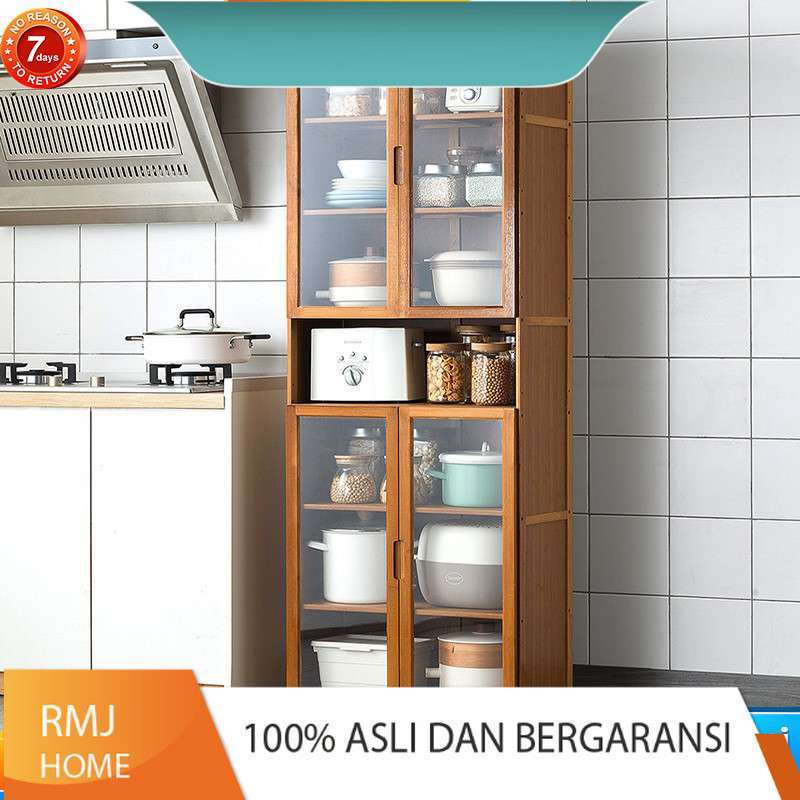 Promo Lemari Penyimpanan Dapur Bambu Dengan Tampi Diskon 47% Di Seller ...