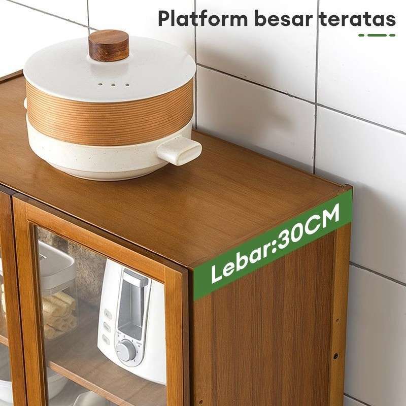 Promo Lemari Penyimpanan Dapur Bambu Dengan Tampi Diskon 47% Di Seller ...