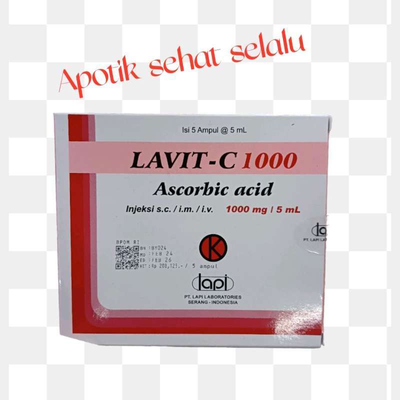 Jual Original Lavit-c 1000 ( Ascorbid Acid ) Injeksi / Box Isi 5 Ampul ...