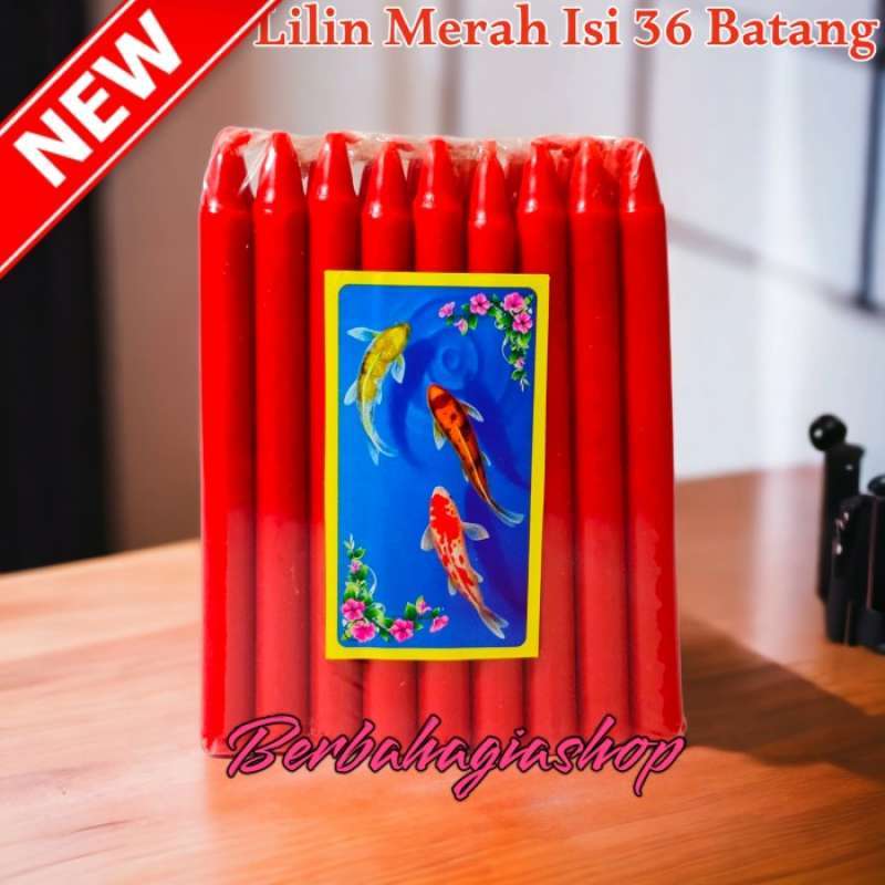 Jual Lilin Warna Merah Isi 36 Batang Ukuran Besar Polos Sembahyang Puja ...