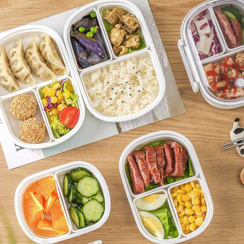 Jual Sangmi Tempat Makan Kotak Bekal Makanan Lunch Box Bento Box Putih ...