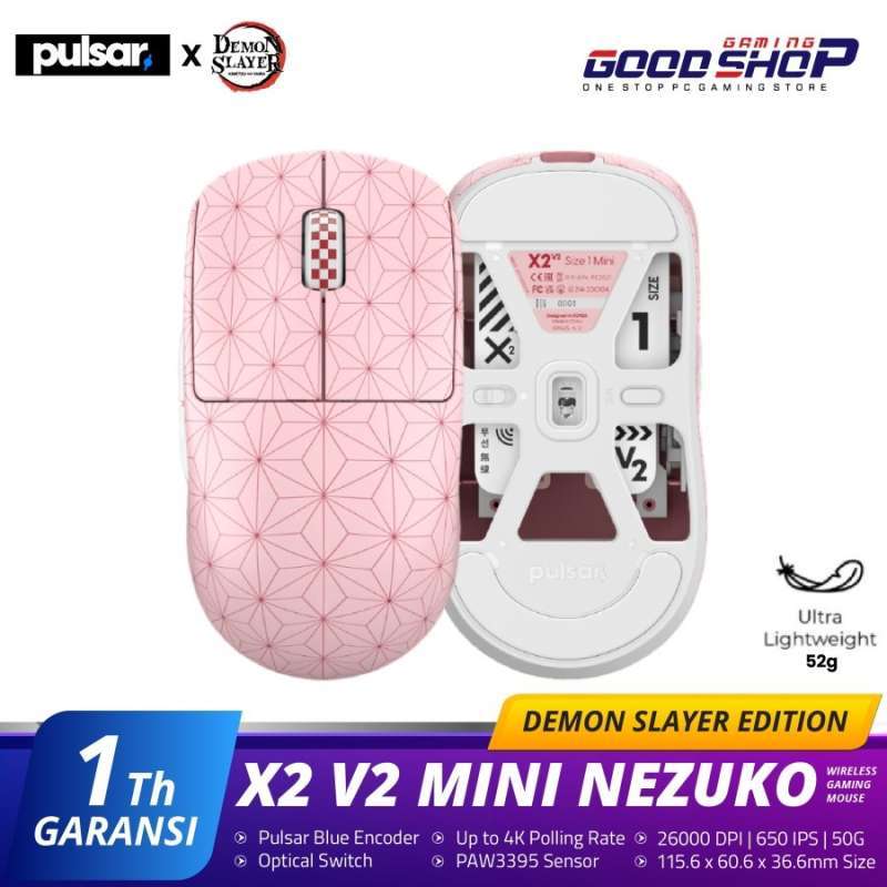 Promo Pulsar X2v2 / X2 V2 Mini Wireless Gaming Mouse Nezuko Edition ...