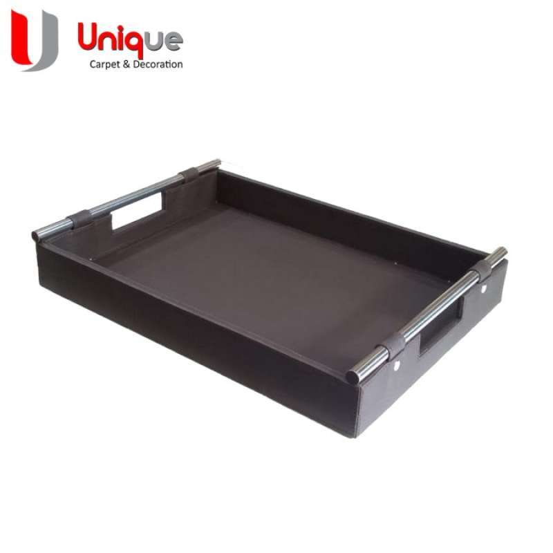 Jual Nampan Tray Kulit Coklat Lis Besi Minimalis - Cklt Tanpa Hand Di ...