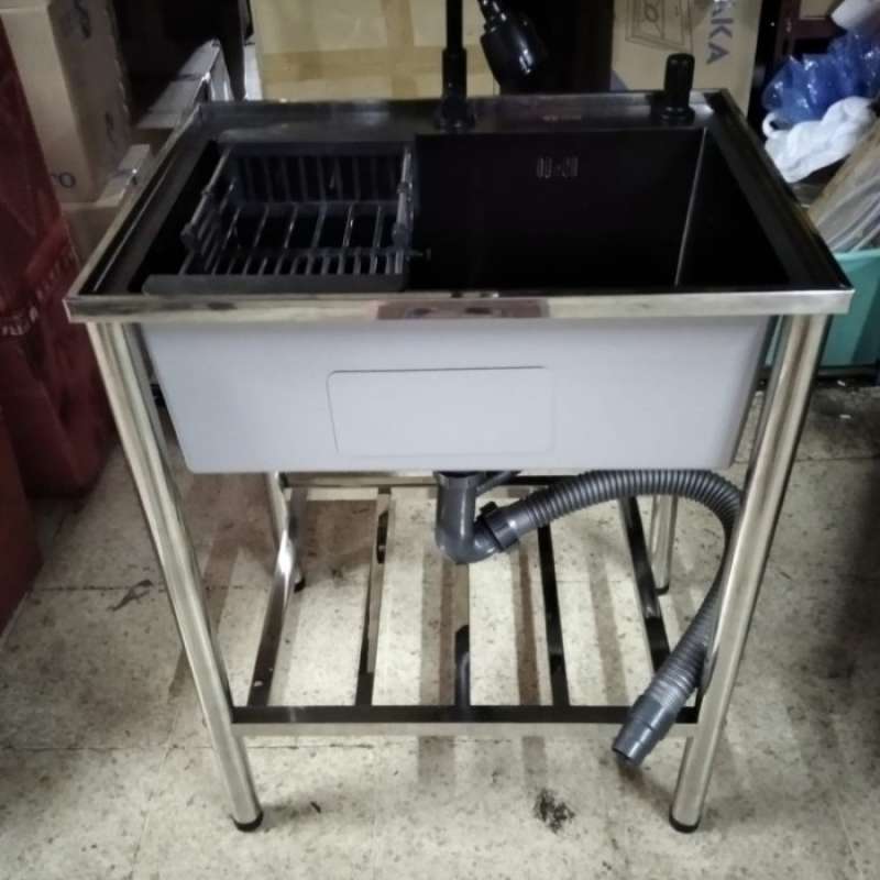 Jual Kitchen Sink 6045 Stainless Kaki Meja / Bak Cuci Piring Portable ...