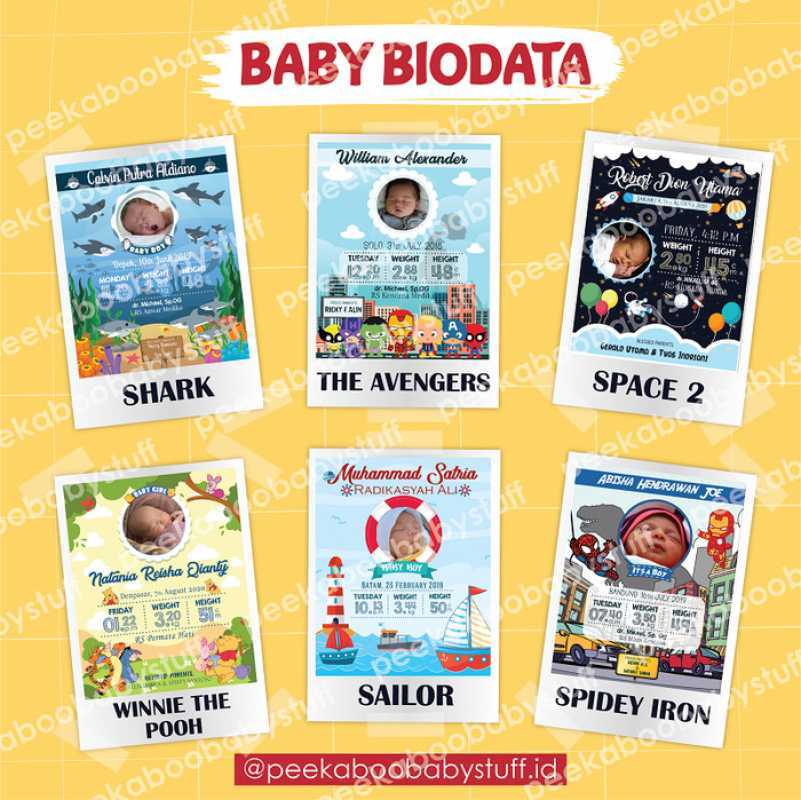 Jual Custom Biodata Bayi/baby Biodata Pigura Frame Di Seller Rosaria ...