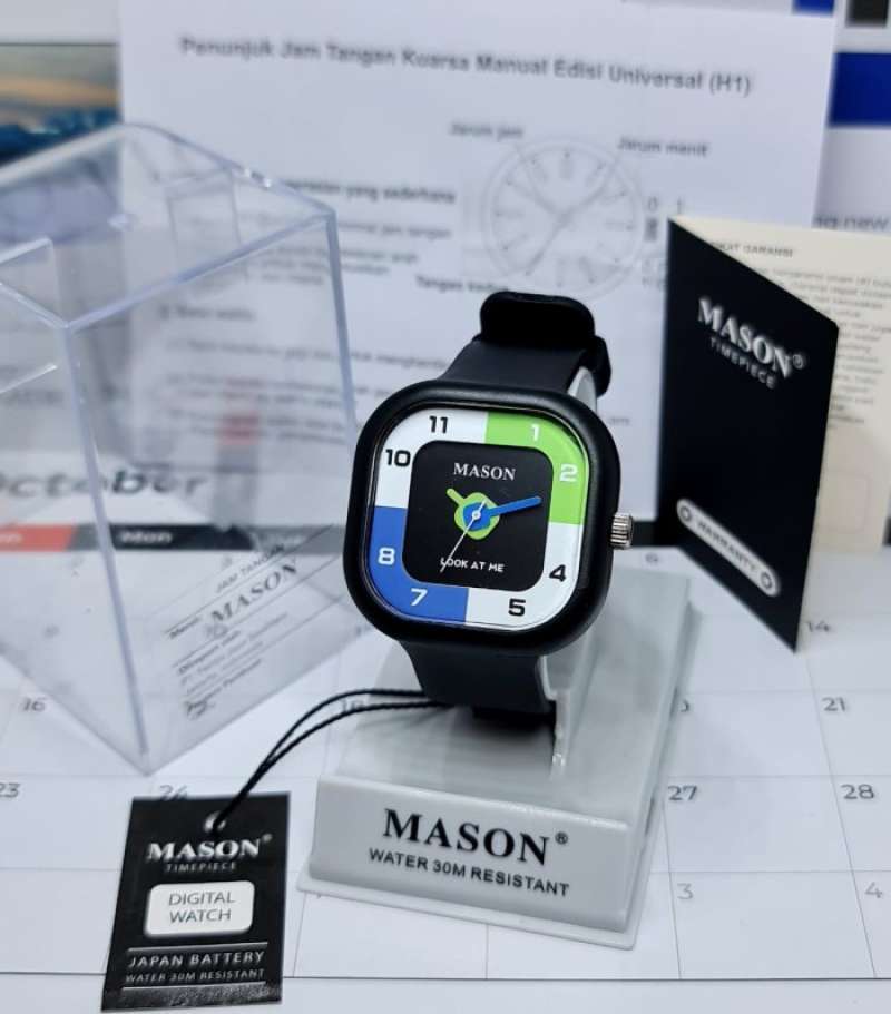 Jual Jam Tangan Anak Mason 3202 Analog Persegi Original Rubber Di ...