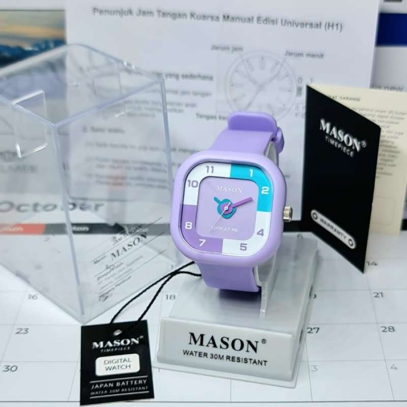 Jual Jam Tangan Anak Mason 3202 Analog Persegi Original Rubber Di ...