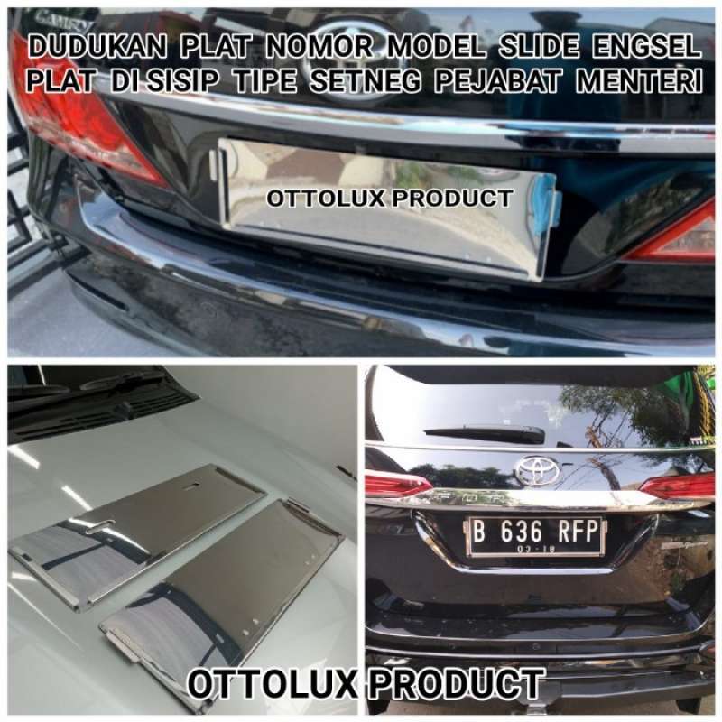 Promo Dudukan Plat Nomor Mobil Stainles Model Lipat Engsel Tipe Pejabat ...