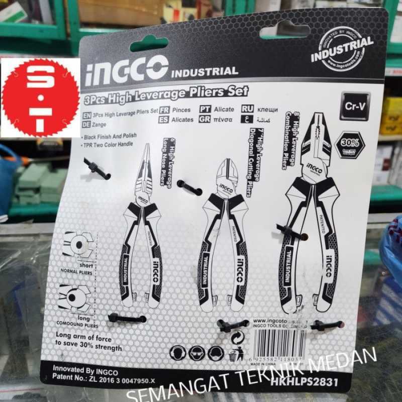 Jual Tang Set High Industrial Kombinasi Lancip Potong 3pcs Ingco ...