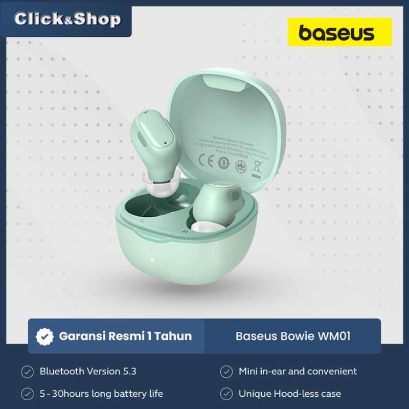 Promo Baseus Wm01 True Wireless Earphones Earbuds - Hijau Diskon 50% Di ...