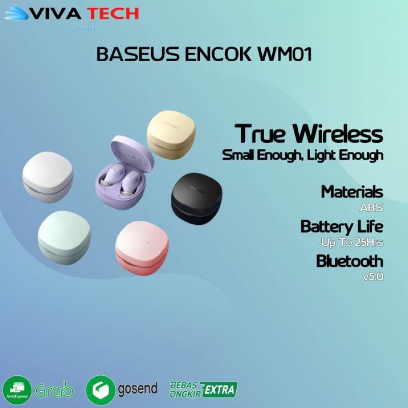 Promo Baseus Encok Tws Wm01 True Wireless Earphones - Pink Diskon 50% ...