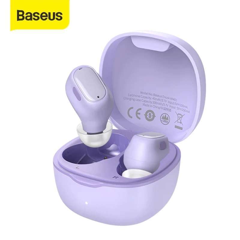 Promo Baseus Encok Tws Wm01 True Wireless Earphones - Purple Diskon 50% ...
