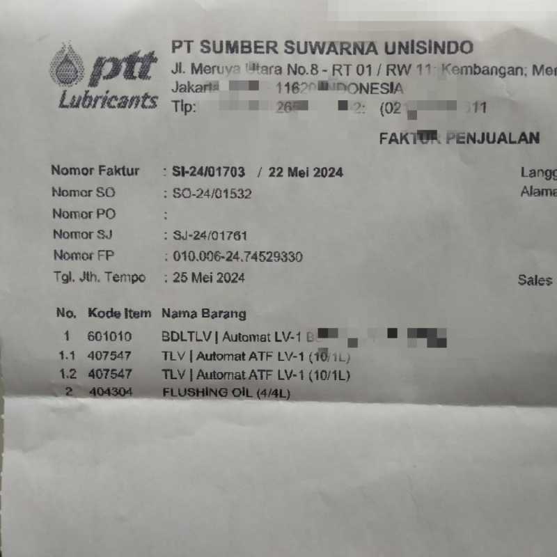 Jual Oli Transmisi Matic 5 Speed Keatas Atf Ptt Lv-1 Dextron Vi 6 Full Synthetic 1 Liter Di ...