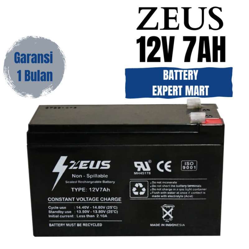 Promo 100% Produk Ori Aki Vrla 12v 7ah Zeus Untuk Emergency Lamp, Panel ...