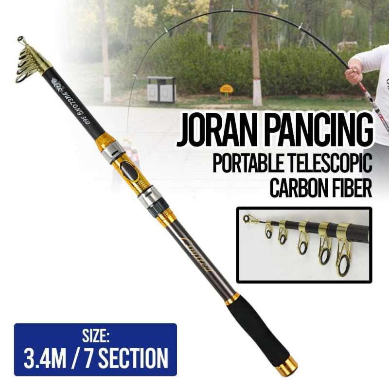 Jual Joran Pancing Portable Telescopic Carbon Fiber Rill Besi Ril Reel ...