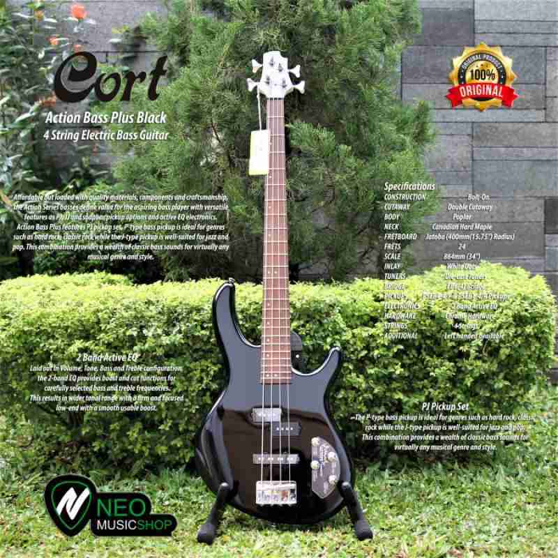 Jual Cort Action Bass Plus Bk 4string With Active Eq Electric Bass Guitar Di Seller Rosaria ...