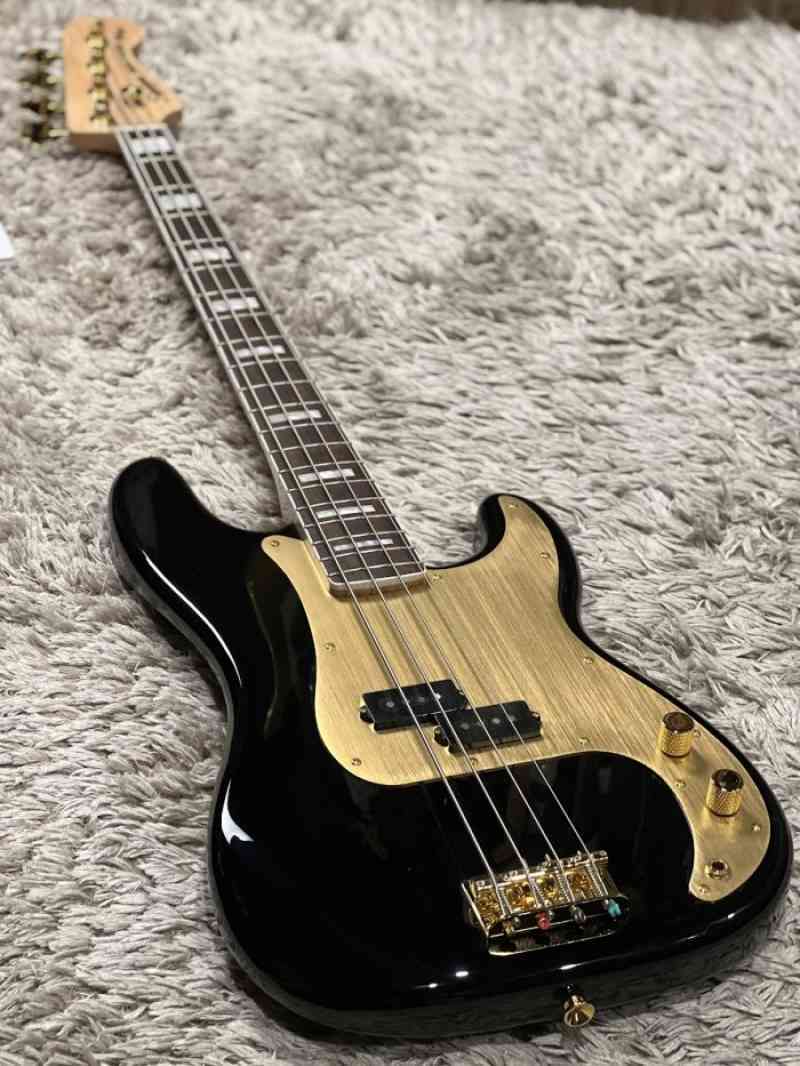 Jual Squier 40th Anniversary Gold Edition Precision Bass In Black Di ...