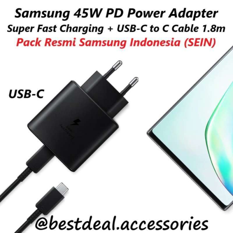 Jual Samsung 45w Pd Power Adapter Charger + Usb-c Cable Super Fast Charging Di Seller Yama ...