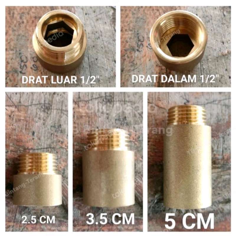 Jual Nipple Kuningan Sock Drat Dalam Luar 1/2 Inch Sambungan Sok Nepel Pipa Besi Di Seller Tb ...