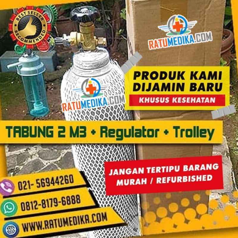 Promo Tabung Oksigen 2m3 Lengkap - Tabung 2 Kubik + Regulator + Trolley Diskon 33% Di Seller ...