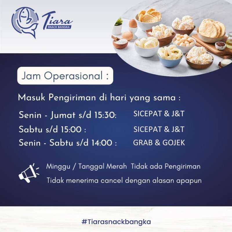Jual Jam Operasional Dan Standar Packing Tiara Snack Bangka Di Seller ...