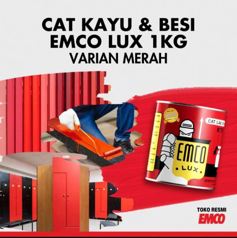 Jual Emco Lux Cat Kayu & Besi 1kg Varian Merah Red - Std 111 Merah Bata Di Seller Toko Cat Emco ...