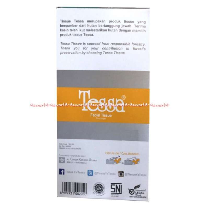 Jual Ready Tessa Facial Tissue 120 Sheet Tissu Kemasan Box Kotak Tesa ...