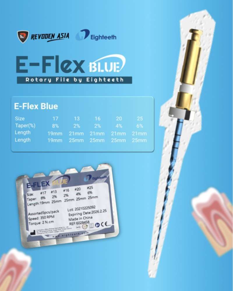 Promo Jual File Rotary Endodontic Eighteeth - E-flex Blue (assorted ...