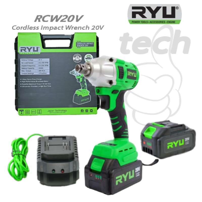 Promo Mesin Pembuka Baut Baterai Cordless Impact Wrench 20v Ryu Rcw20v ...