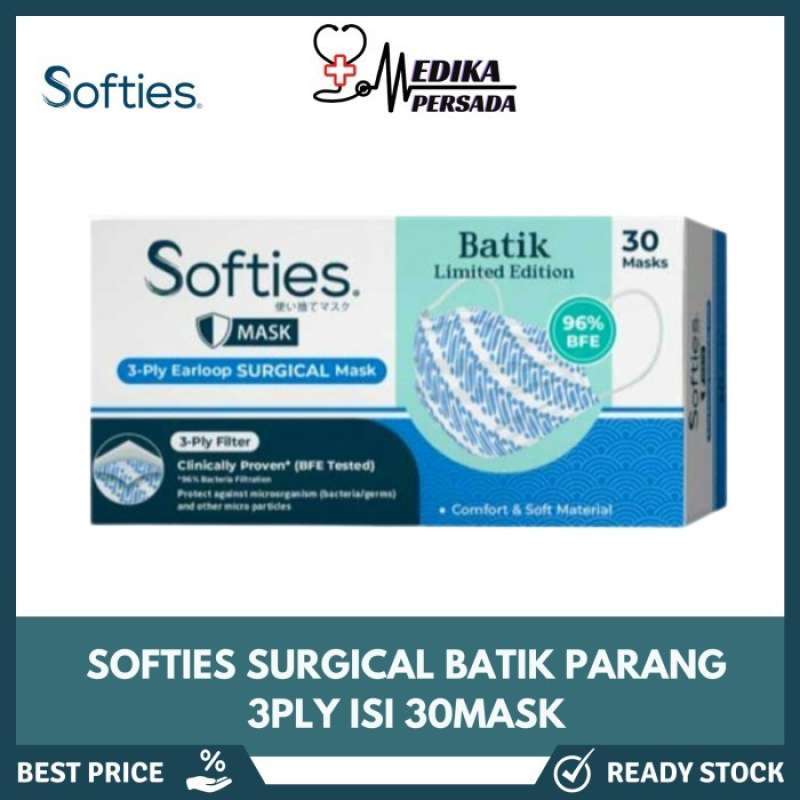 Jual Softies Surgical Mask Earloop Motif Batik Parang 30pcs - Ready - S ...