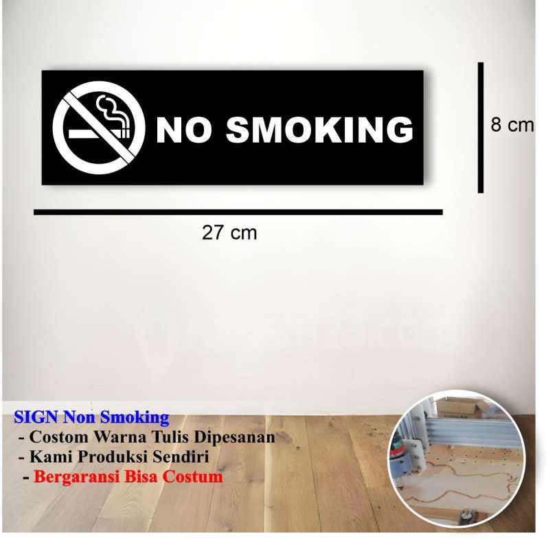 Promo Sign Board Tulisan No Smoking Di Larang Meroko Dari Bahan Akrilik ...