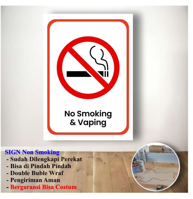 Promo Sign Board Tulisan No Smoking Di Larang Meroko Dari Bahan Akrilik ...