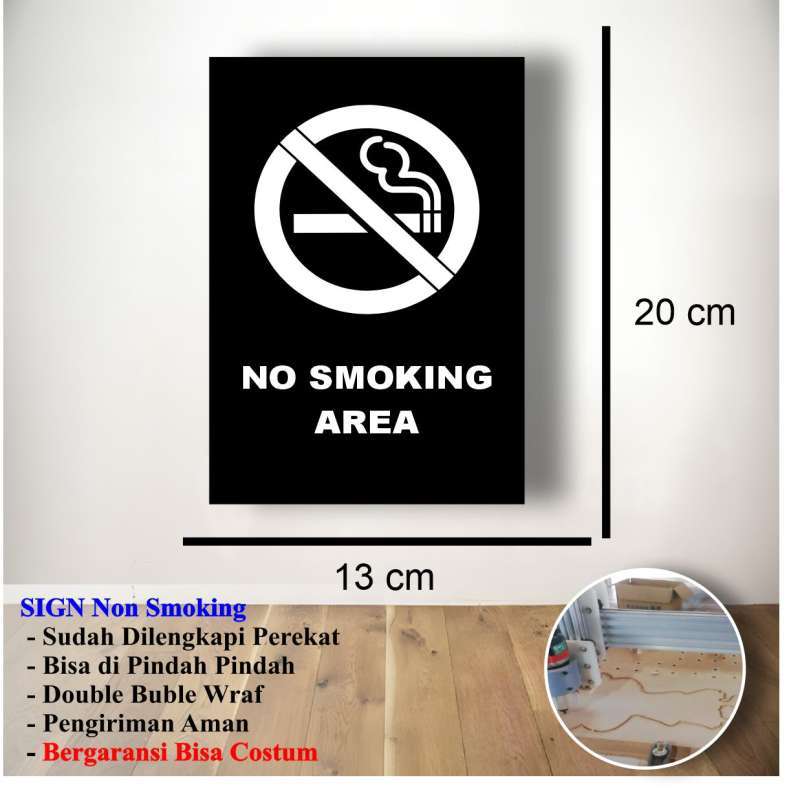 Promo Sign Board Tulisan No Smoking Di Larang Meroko Dari Bahan Akrilik ...