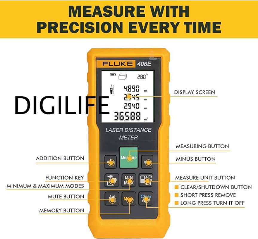 Jual Laser Distance Meter Fluke 406e Meteran Laser Digital Rangefinder ...