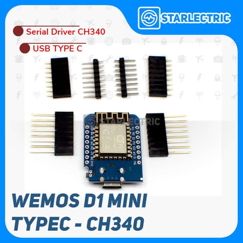 Promo Wemos Mini D1 Usb Type C Ch340 Esp8266 Iot Esp12 Diskon 23% Di Seller Yss Elektronik ...