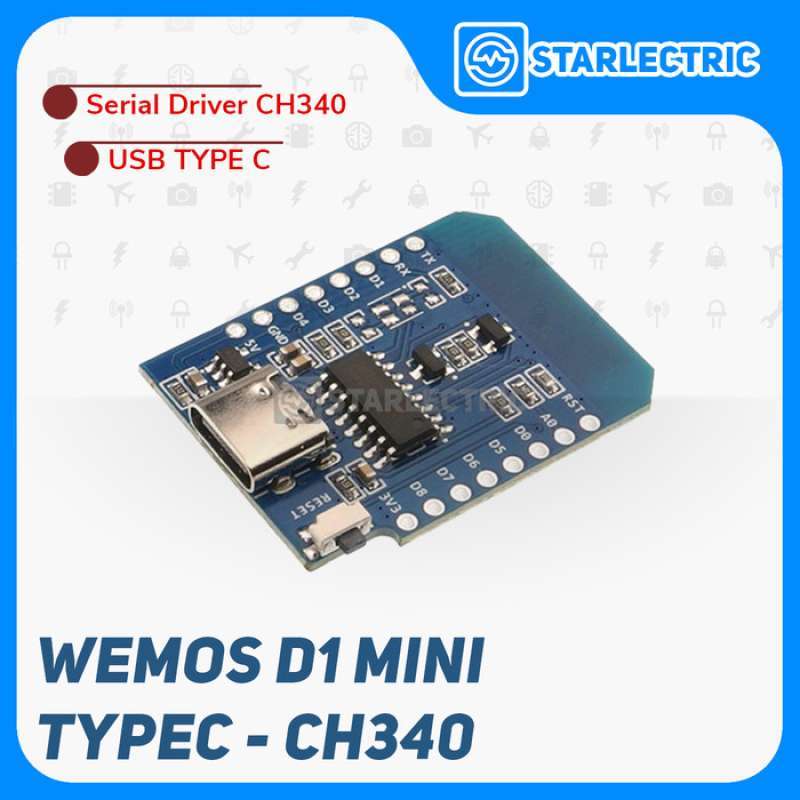 Promo Wemos Mini D1 Usb Type C Ch340 Esp8266 Iot Esp12 Diskon 23% Di Seller Yss Elektronik ...