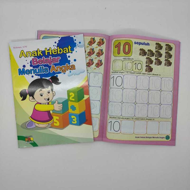 Jual Anak Hebat Belajar Menulis Angka Dan Huruf Soft Cover Full Color ...