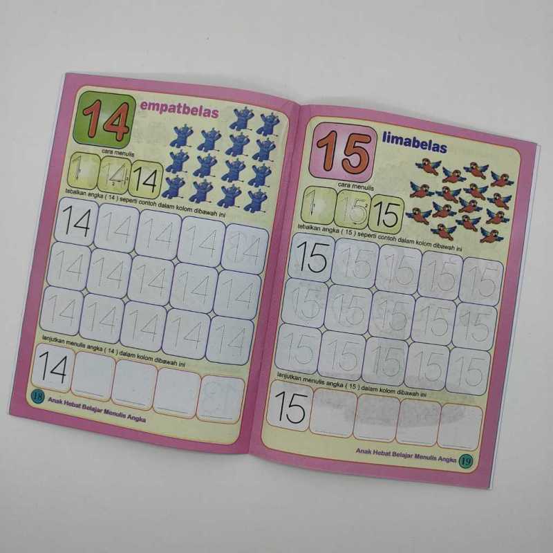 Jual Anak Hebat Belajar Menulis Angka Dan Huruf Soft Cover Full Color ...